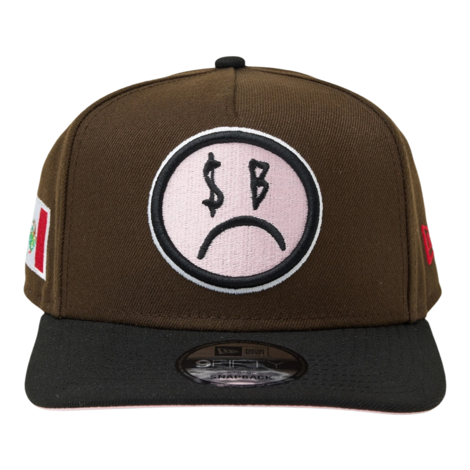 X NEW ERA SAD FACE SNAPBACK HAT - BROWN – The Joker KC Caps